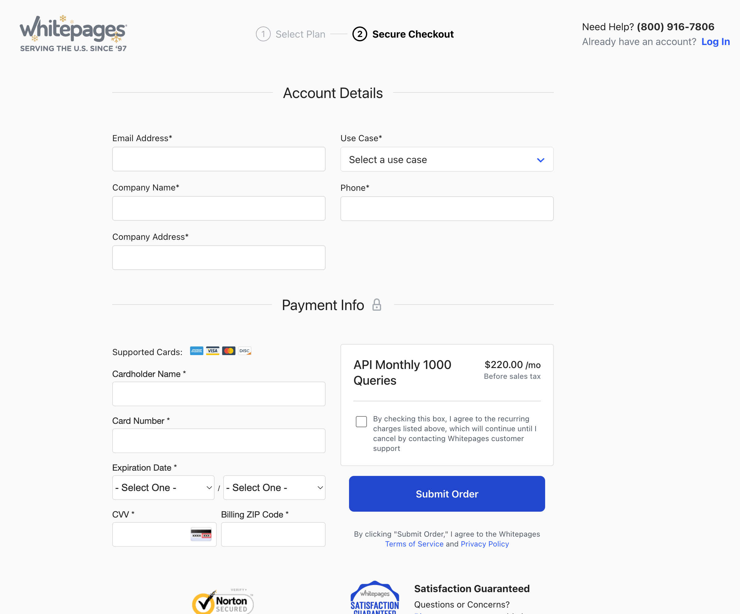 Purchasing the API | Whitepages API